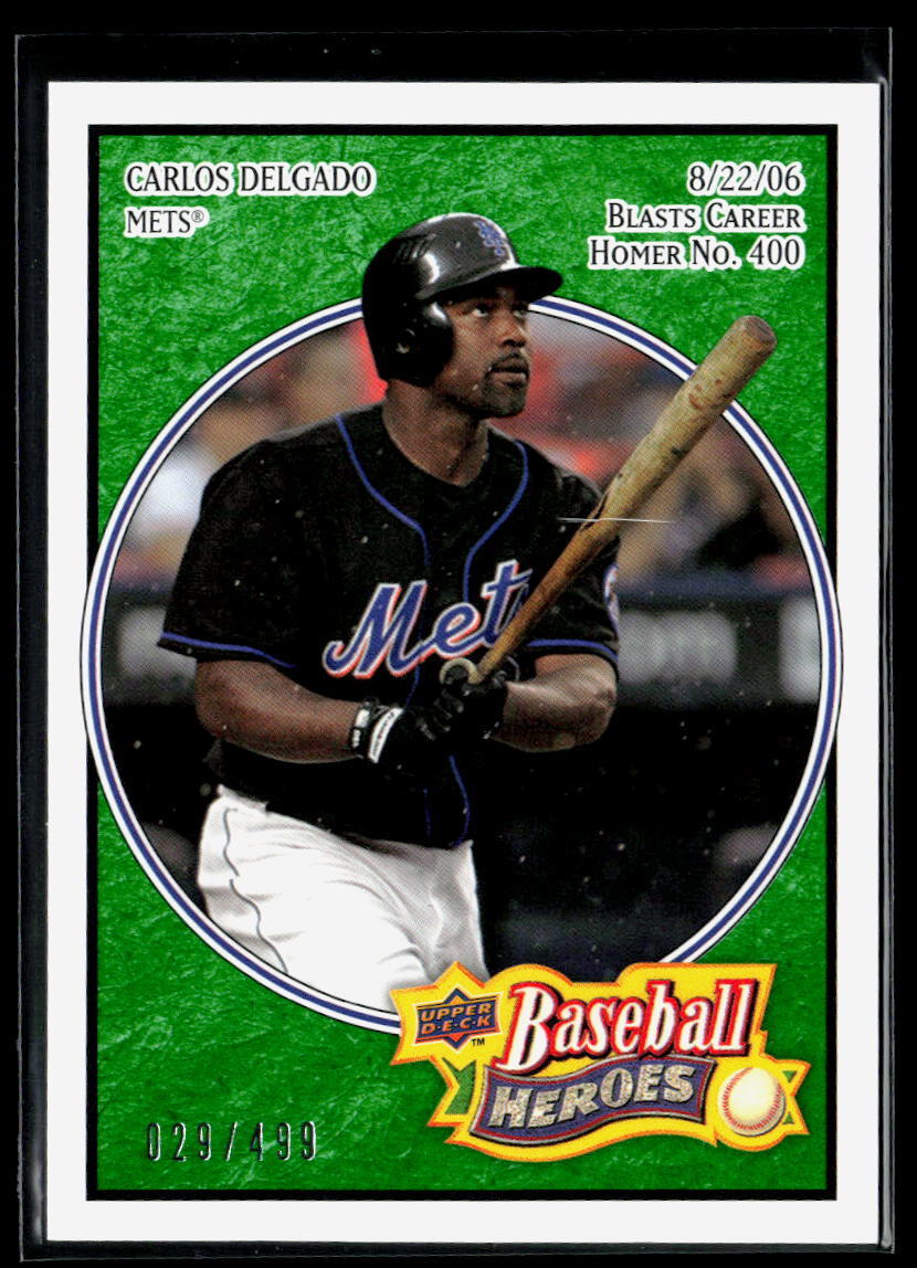 2008 Upper Deck Baseball Heroes - Emerald #110 Carlos Delgado /499 for ...