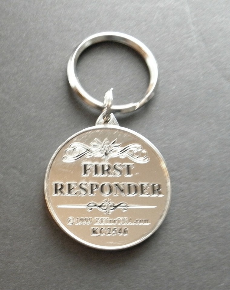 EMT EMERGENCY MEDICAL TECHNICIAN FIRST RESPONDER KEYRING KEY CHAIN 1.5 ...