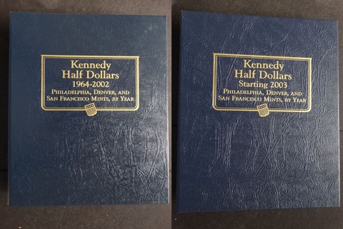 Set of 2 Whitman Kennedy Half Dollars Coin Album Book Number 1 & 2 1964 ...