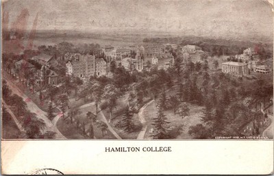 Postcard NY Clinton Hamilton College aerial view 1909 | eBay