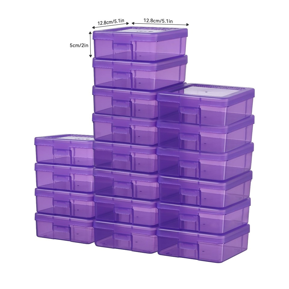 18 Pack Small Plastic Storage Containers Clear Arts & Crafts Storage ...