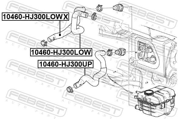 10460-HJ300UP KÜHLUNG KÜHLERSCHLAUCH OBERE LINKS FEBEST NEU OE QUALITÄT ...
