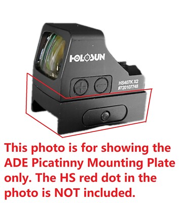 Red dot Optic Mount Picatinny Adapter plate for Holosun 407K, 507K ESP ...