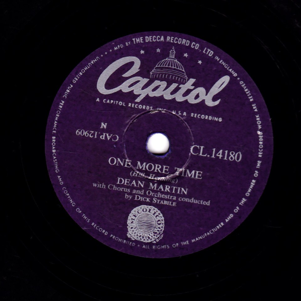RARE DEAN MARTIN 78 IF I COULD SING LIKE BING / ONE MORE TIME CAPITOL ...