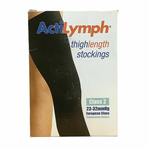 ActiLymph Class 2 Thigh Hold Up Stockings 23-32mmHg Black Medium ...
