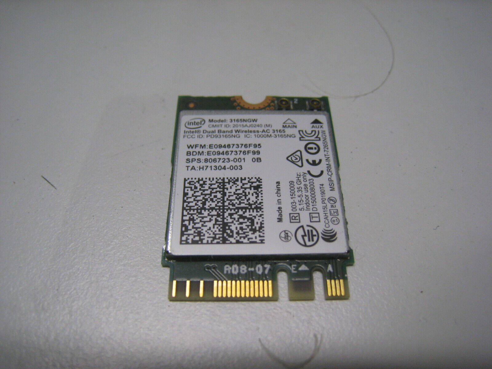 HP Intel Dual Band 3165NGW WiFi Wireless WLAN Card 806723-001 | eBay