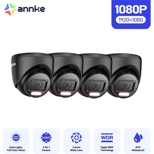 ANNKE 4pcs 1080P Dome CCTV Security Camera Night Vision Outdoor ...