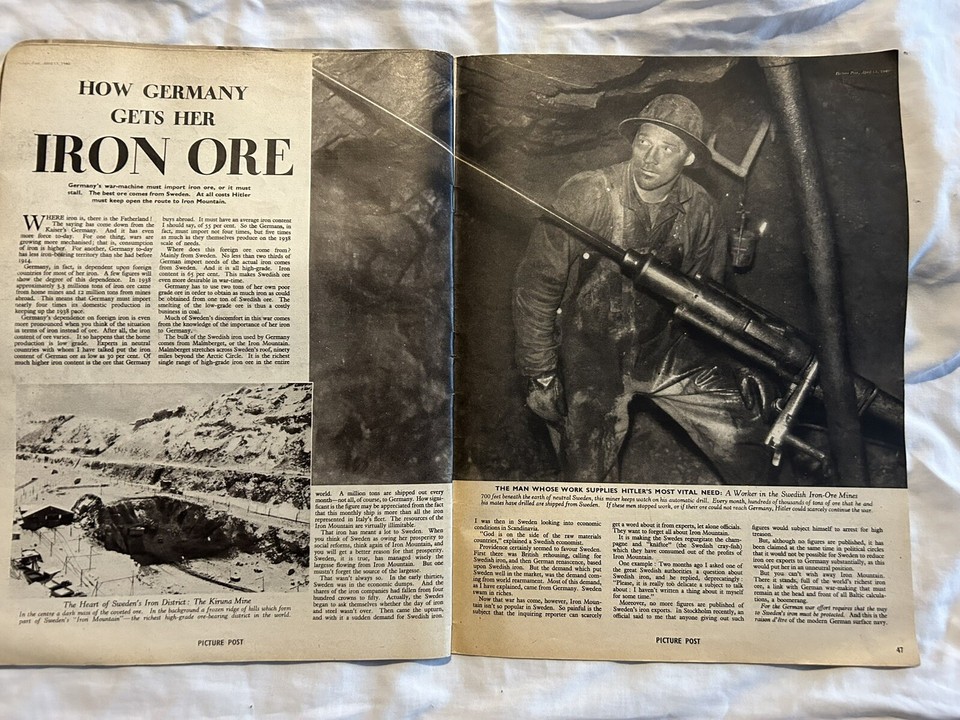 2 Rare Vintage WW2 Era Picture Post Magazines - Dated June 1939 & April ...