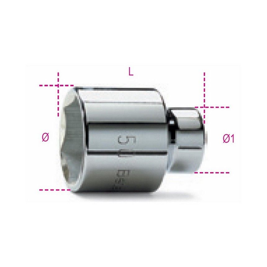 BETA Clé hexagonale douille en acier chromé - Uni ISO 2725 Din 3124 ...