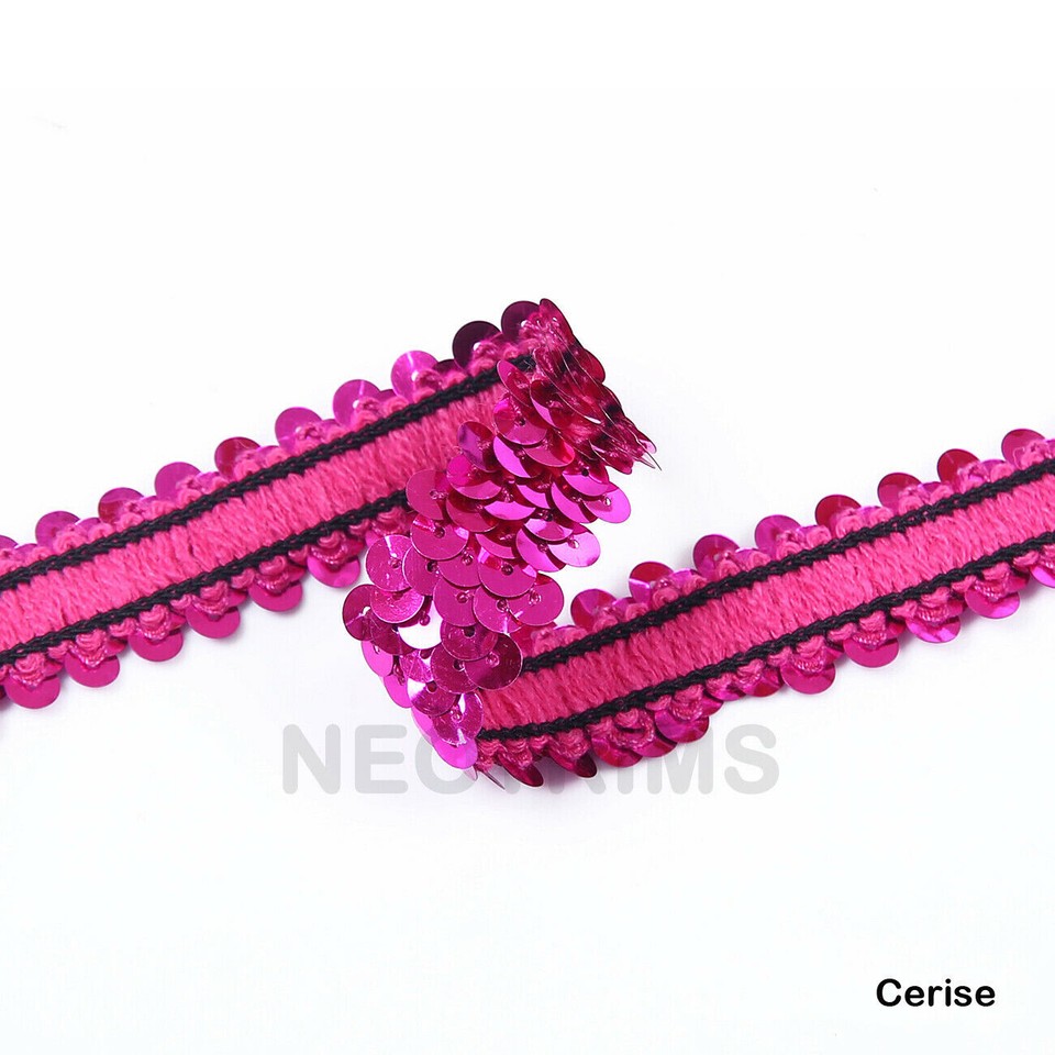 Stretch Sequin Elastic Trimming 2cm 20 Colors Washable Craft Costume ...