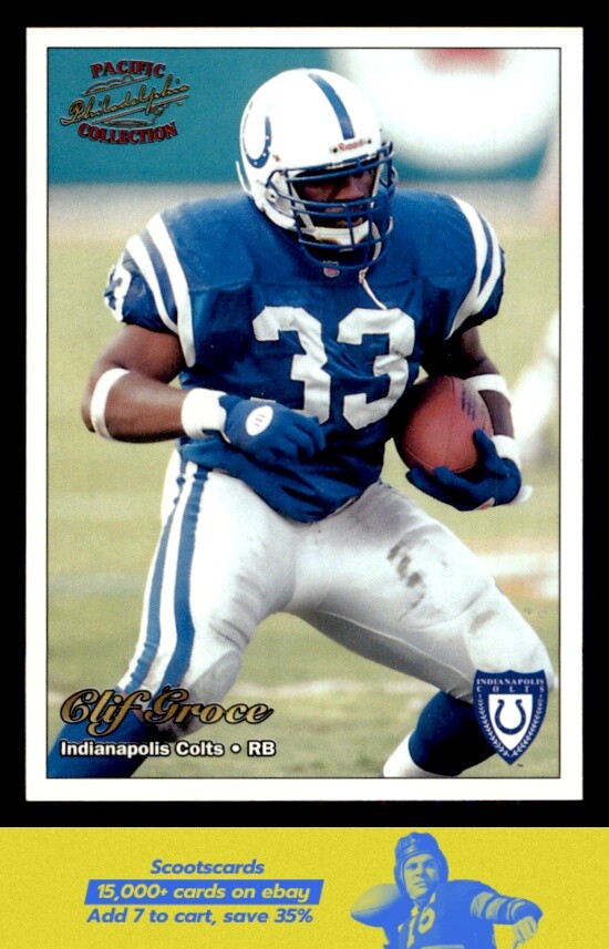 1997 Pacific Philadelphia Clif Groce RC #135 Indianapolis Colts | eBay