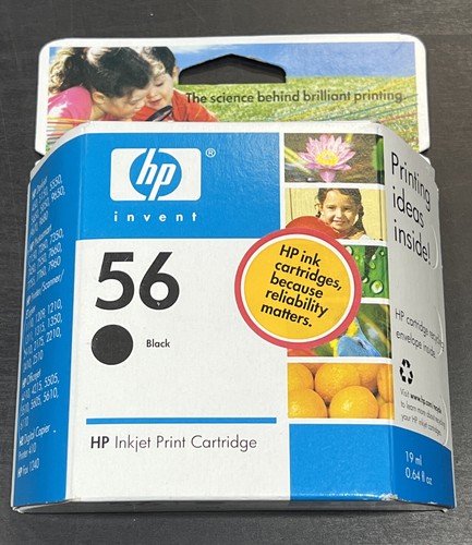 HP 56 Black Original Ink Cartridge, ~520 pages, C6656AN#140 EXP 04-2018 ...