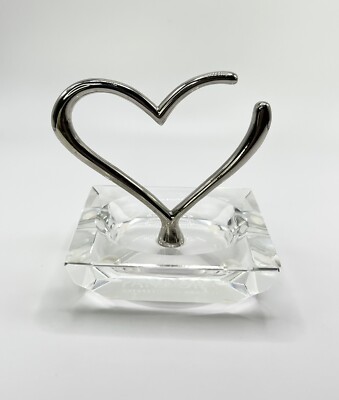 Pandora Crystal & Silver Open Heart Charm Ring Holder Jewelry Stand ...
