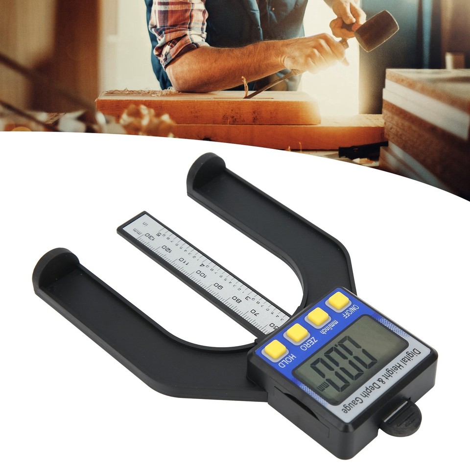 Height Depth Gauge Digital Display Woodworking Ruler Measure Tool 0 ...