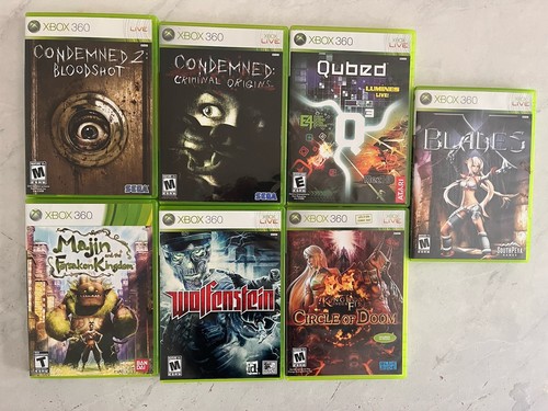Xbox 360 7 game lot Condemned 1&2, Qubed, Majin And the Forsaken ...
