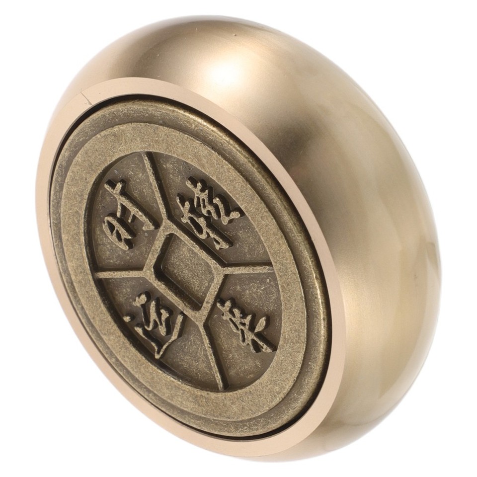 Chinese Calligraphy Paperweight Solid Brass Creative Round Paperweight ...
