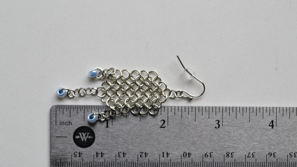 Chainmail Weave Iron Drop Dangle Earrings Mixed Metal Stainless Wires ...