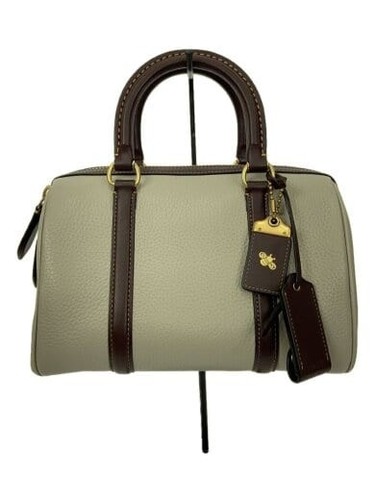 COACH Ruby Satchel 25 Color Block 2WAY Handbag Gray C8530 Front Stained ...