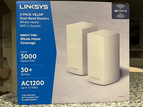 Linksys VLP0102-NP Velop AC2400 Whole Home Mesh WiFi 5 System - White ...