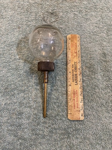 STANDARD OIL SOCONY VACUUM GLASS LINE SHAFT OILER STEAM ENGINE HIT MISS ...