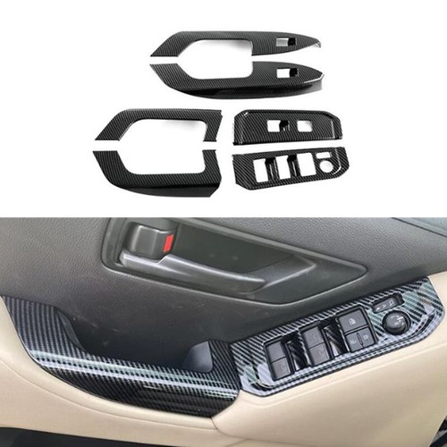 Carbon Fiber ABS Car Window Lift Switch Cover Trim For Toyota Land ...