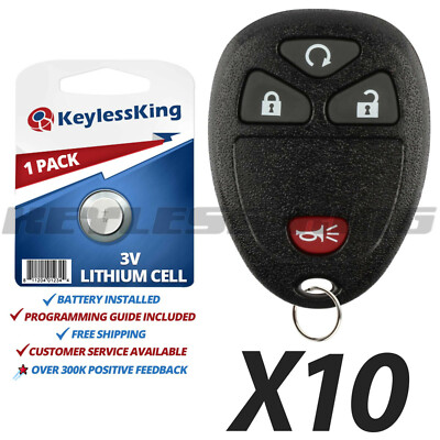 LOT 10 New Replacement Remote Start Keyless Entry Key Fob Control for ...