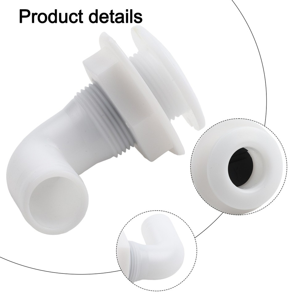 Marine 90 Degree Elbow Drain Outlet with Secure Barbed Tail Connection ...