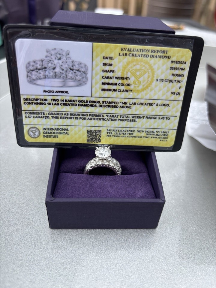 5 1/2 Ct Bridal Wedding Set, 3 Ct Center Stone | eBay