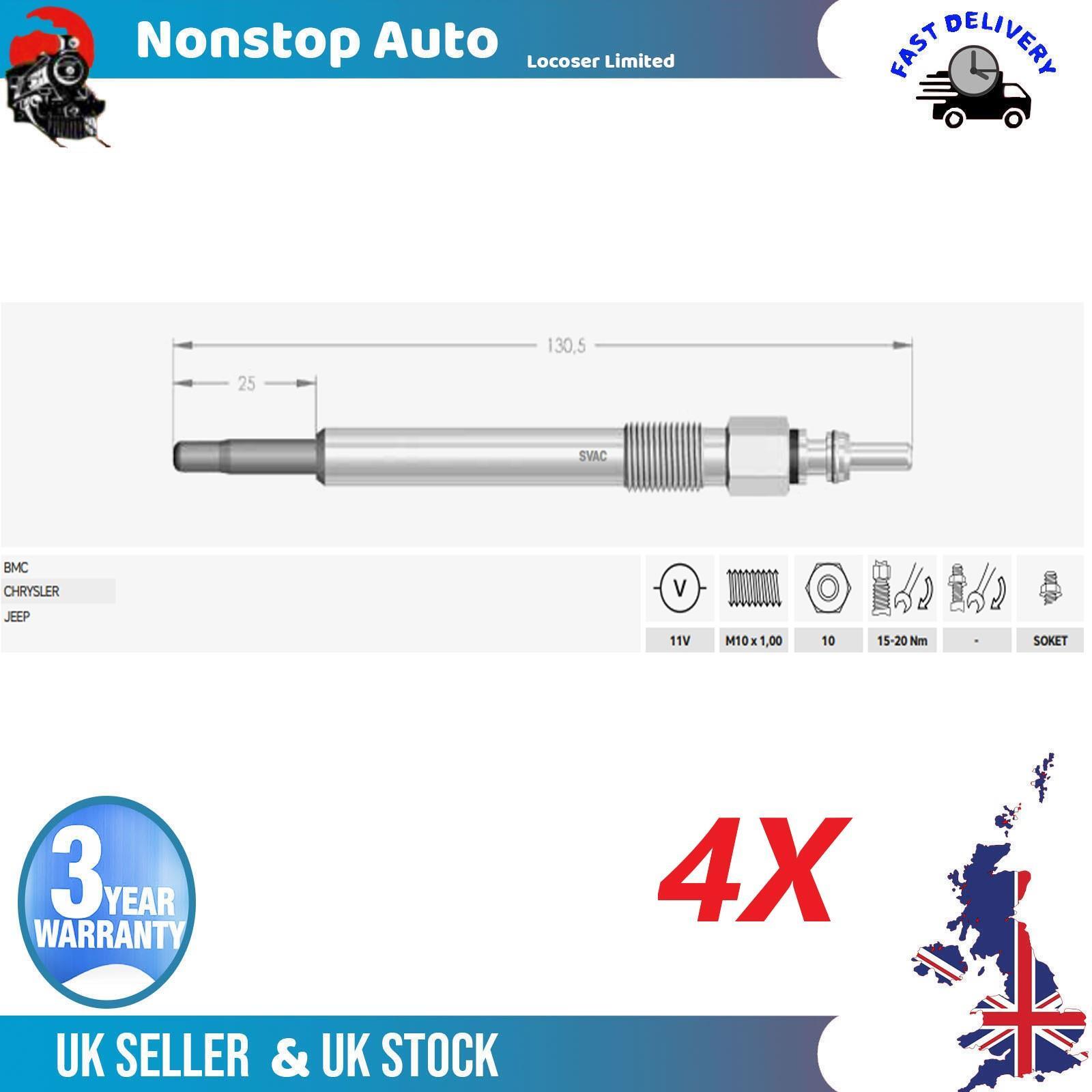 4X Glow Plugs For LDV Maxus Bus Van Platform Chassis 2.5 D 46072007F | eBay