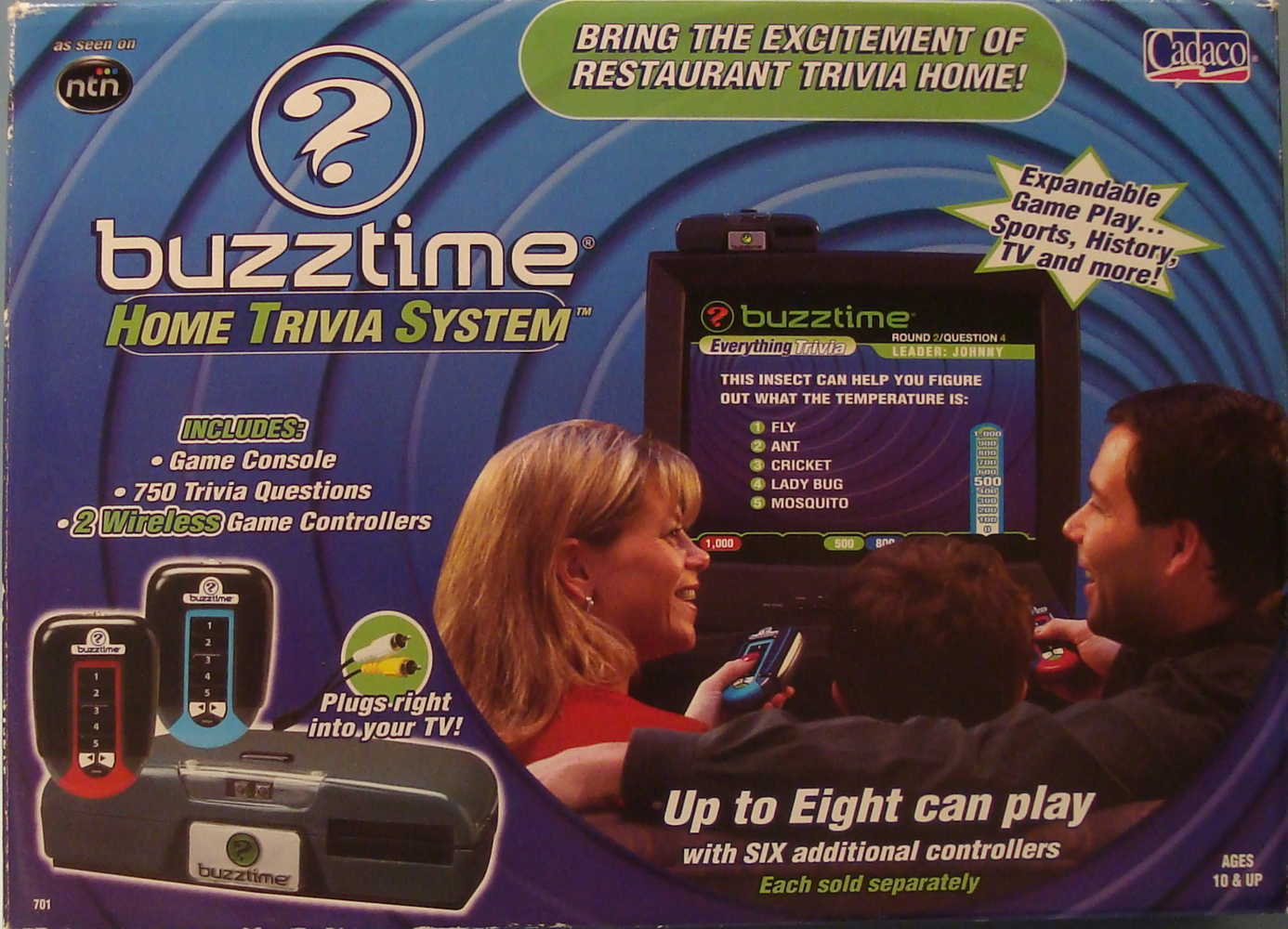 Cadaco Buzztime Home TV Trivia System w/ 2- Wireless Game Controllers ...