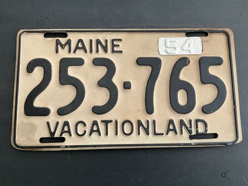 1954 Maine License Plate Tag 253-765 | eBay