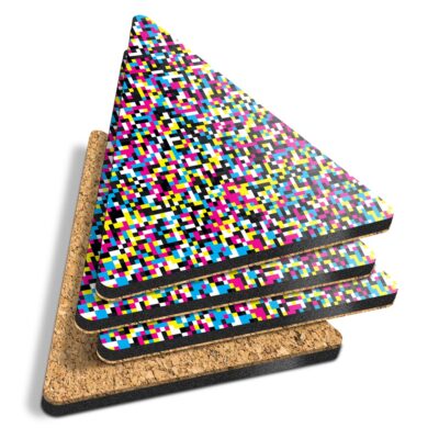 4x Triangle Coasters - Colorful Pixels Gaming Art #13232 | eBay UK