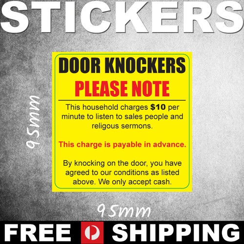 Door Knockers Please Note Do Not Knock - Vinyl Decal Safety Sticker ...