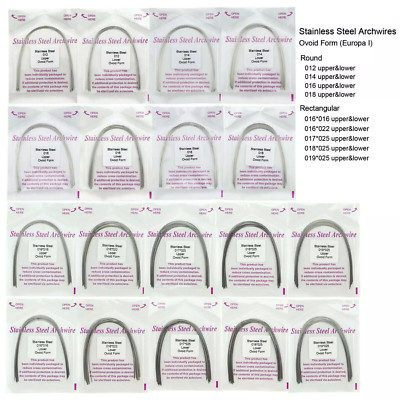 100Pcs Dental Orthodontic Arch Wire Stainless Steel Ovoid Form Round ...