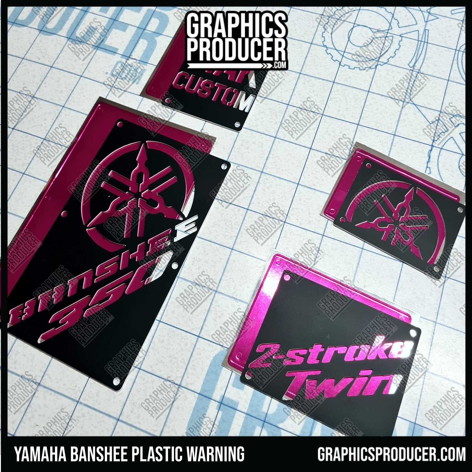 Yamaha Banshee Plastic Label Warning Label Custom Decals Stickers Full ...