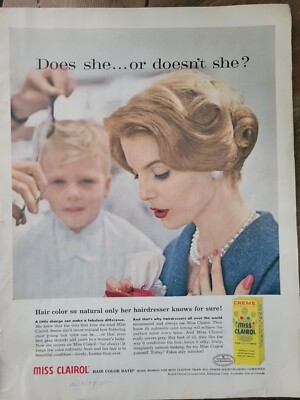 1959 Miss Clairol creme formula hair color boy Barbershop vintage ad ...