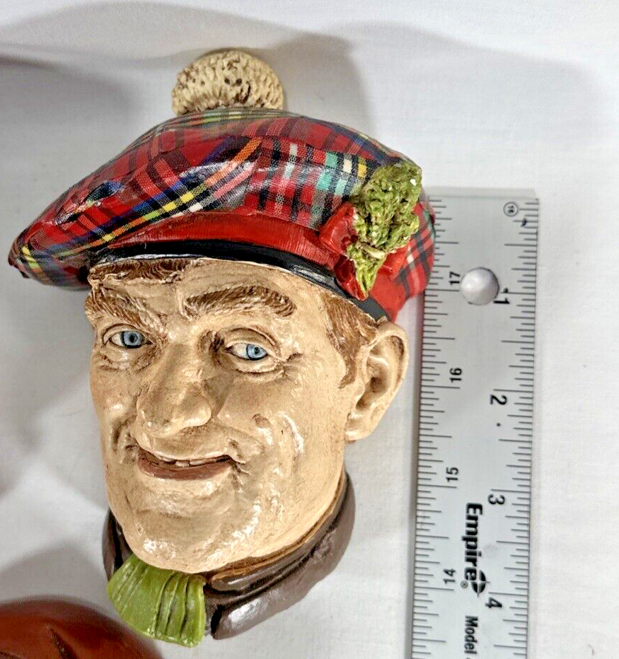 Vtg Irish Men Jockey, Paddy, Fisherman Chalkware Wall Hanging Heads ...