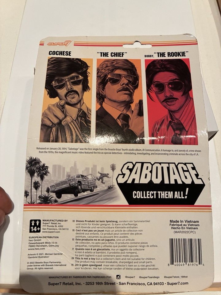 Super7 Reaction Sabotage Nathan Wind As Cochese Beastie Boys | eBay