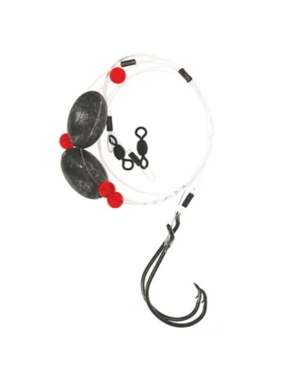 Eagle Claw Catfish Ready Rig Hook, Platinum Black, Size 8/0, 24”, Qty 2 ...