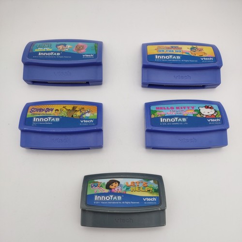 VTech InnoTab Game Cartridges 5 Games ~ Hello Kitty ~ Dora ~ Bubble ...