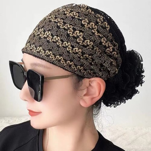 Soild Color Muslim Headpiece Lace Turban Elegant Muslim Headscarf Cap ...