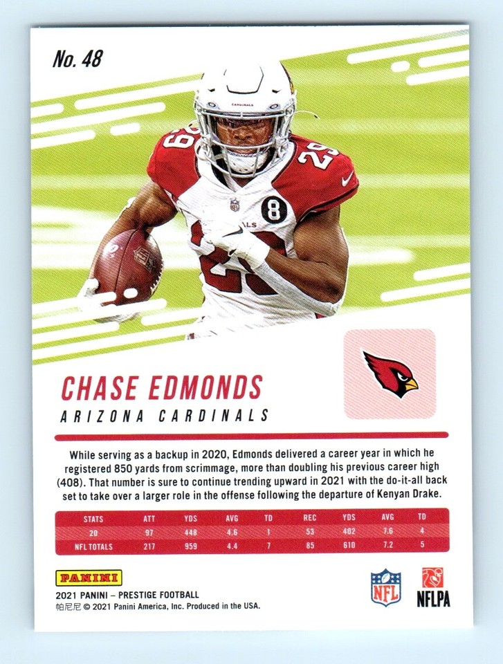 2021 Panini Prestige #48 Chase Edmonds | eBay