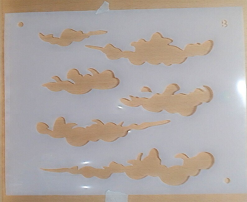 Clouds stencil set Airbrush art stencil set Artists cloud template | eBay