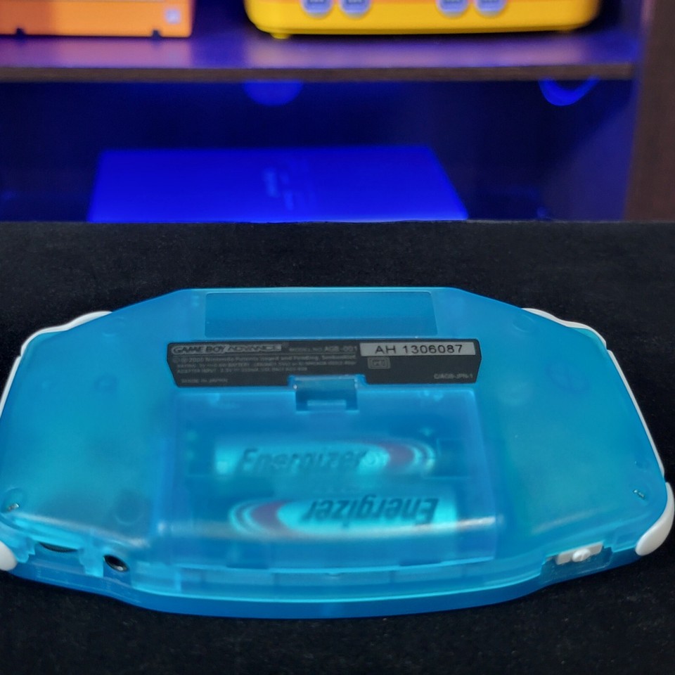 Clear Blue Game Boy Advance GBA Console with iPS V5 Backlight Backlit ...