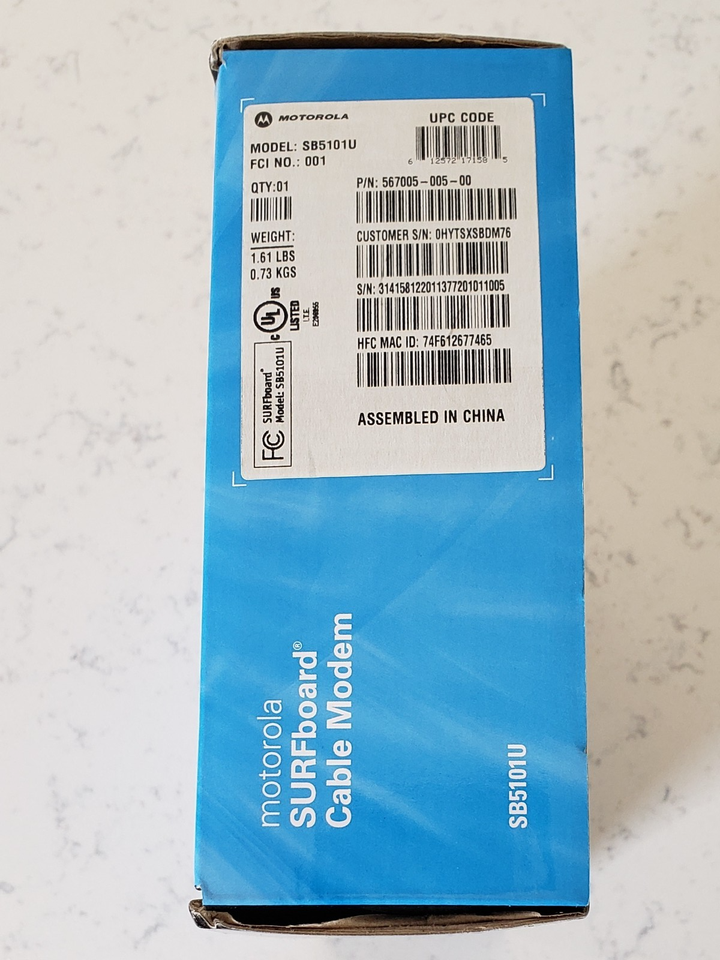 Motorola SURFboard Cable Modem SB5101U Brand New Open Box | eBay