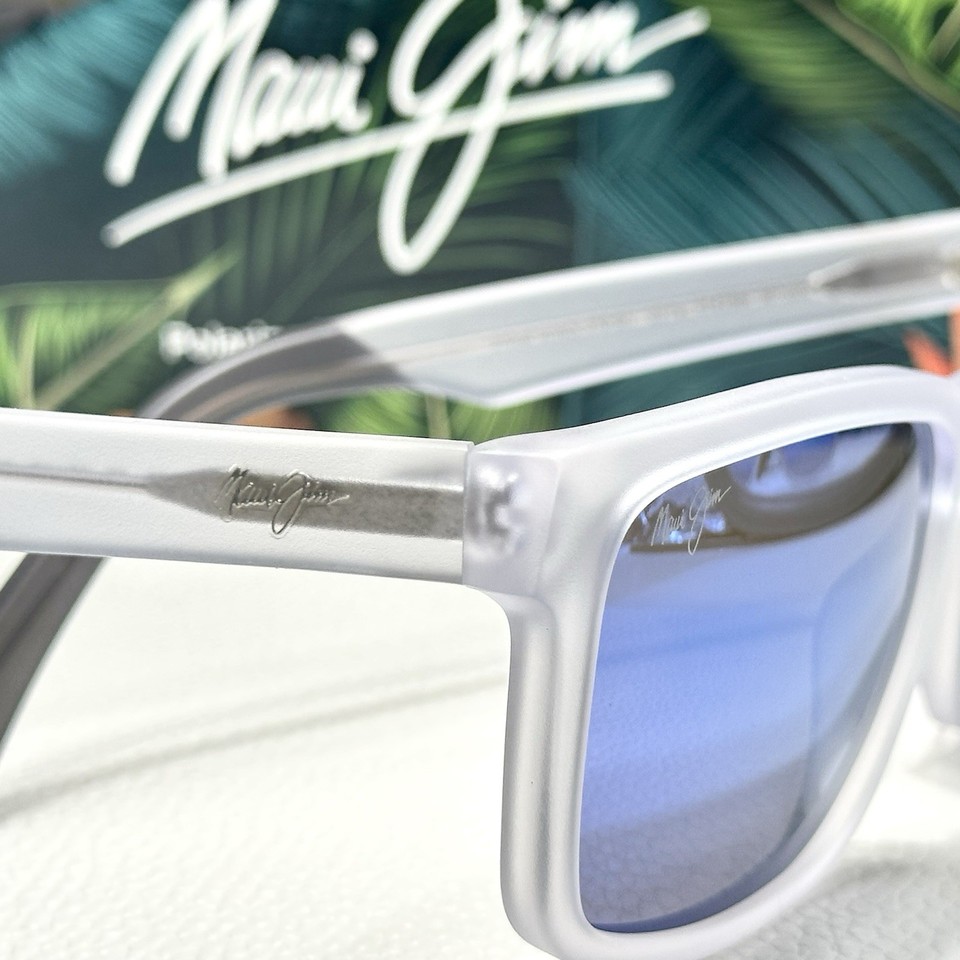 NEW Maui Jim Stone Shack Matte Crystal Polarized Blue Hawaii Sunglasses ...
