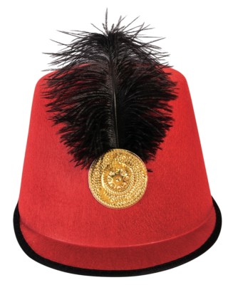 RED TOY SOLDIER HAT Marching Band Majorette Cap Adult Drummer Boy ...