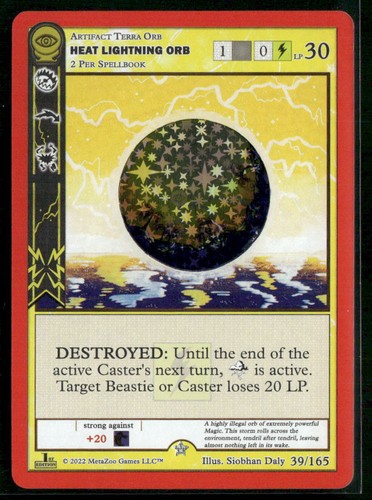2022 MetaZoo Seance 1st Edition 39/165 Heat Lightning Orb Reverse Holo ...