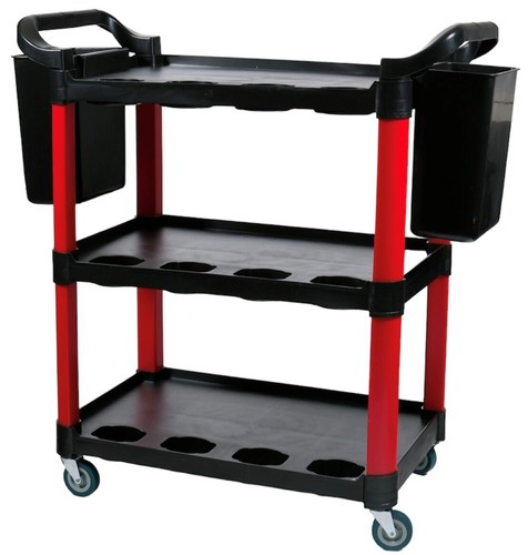Rhino Bilt Utility Service Cart 3 Tier 330 lb Trolley w/ Hanging ...