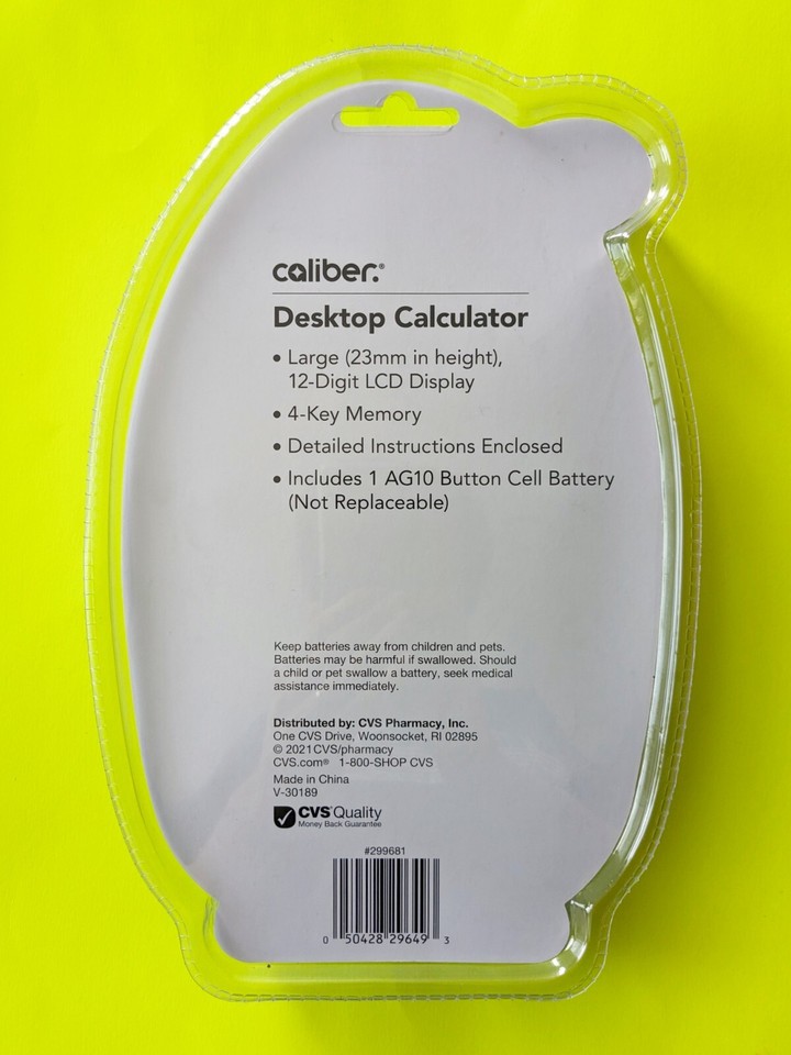 Caliber Destop Calculator 12-Digit Display 4-Key Memory | eBay